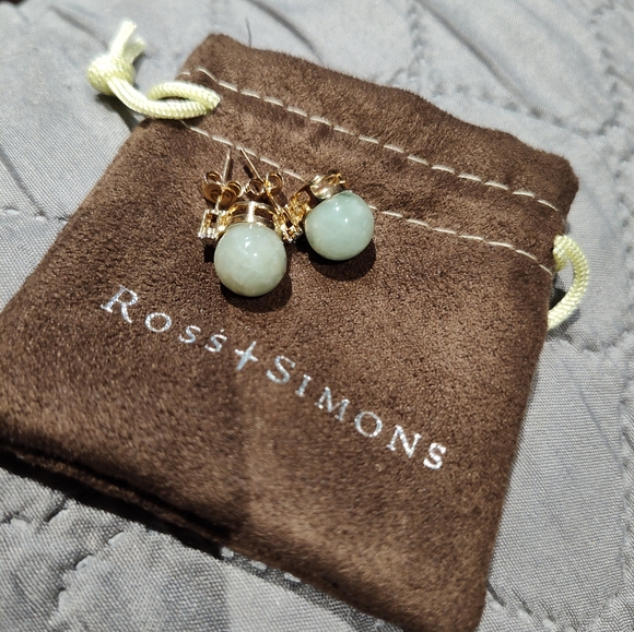 Ross-Simons | Jewelry | Rosssimons Jade Earrings With Diamond Accents ...